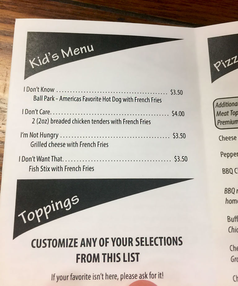 Kiddie Menu At Deli Is Hilarious And Too Relatable – Cooking Panda